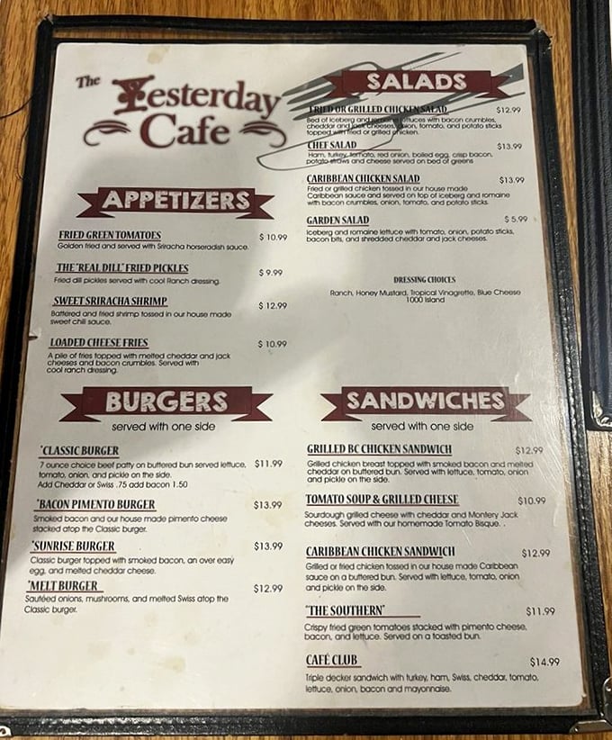 This menu isn't just a list of food—it's a love letter to Southern cuisine. The "Real Dill" fried pickles alone are worth the drive.