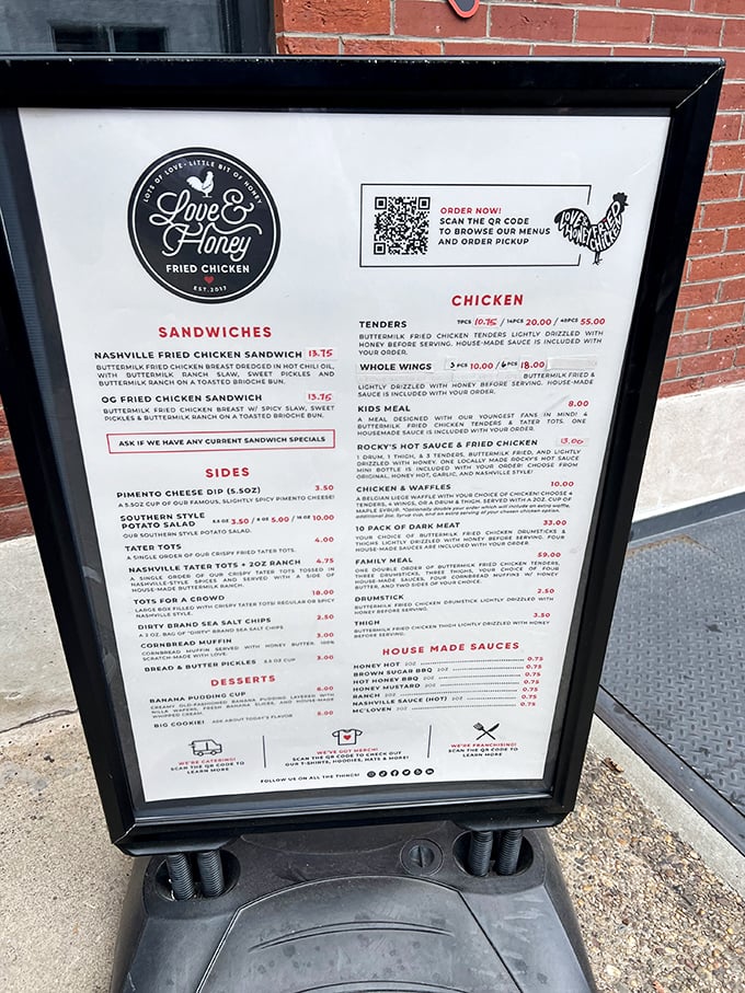 This menu isn't just a list—it's a roadmap to deliciousness. Each option promises a different journey to fried chicken nirvana.
