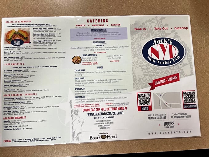The menu reads like a love letter to deli classics – breakfast sandwiches, Reubens, and homemade sides that would make any New Yorker nod in approval. 