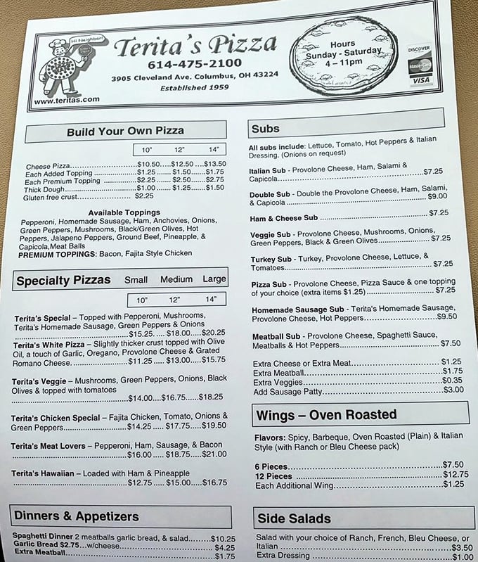 A menu that hasn't surrendered to food trends or gimmicks. This is pizza democracy – straightforward choices that respect your intelligence and your appetite.