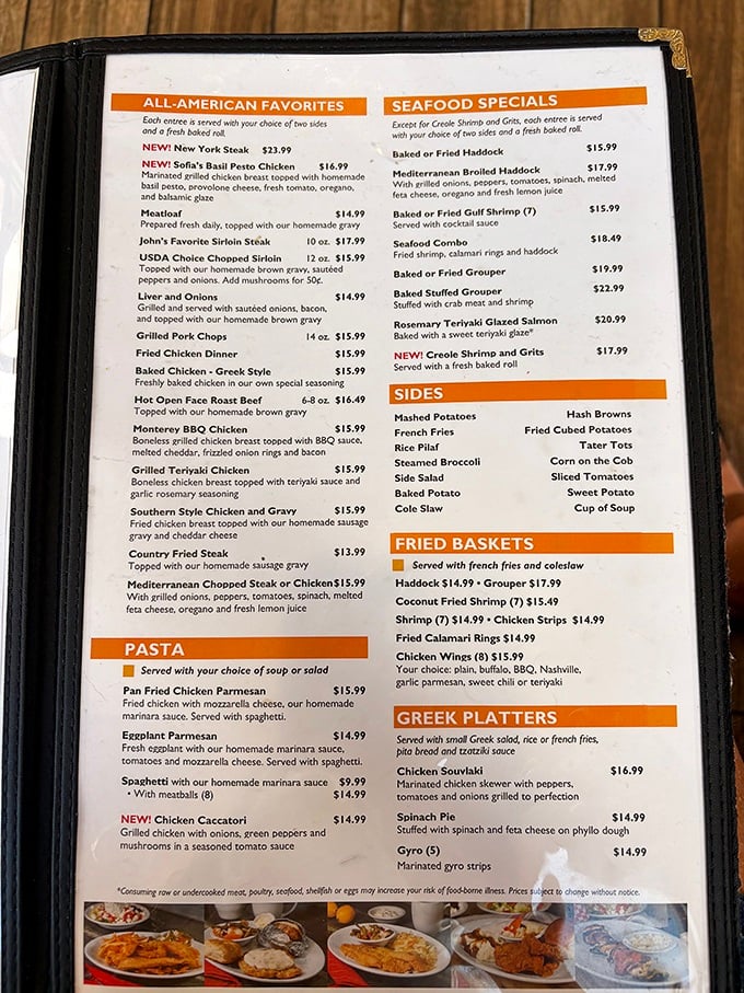 This menu isn't just a list of dishes—it's a roadmap to happiness. The "All-American Favorites" section alone could sustain you through a presidential term.