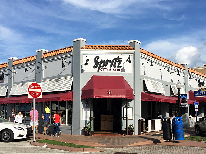 Spritz City Bistro anchors a corner of downtown Stuart, promising Mediterranean flavors without requiring a passport or jet lag.