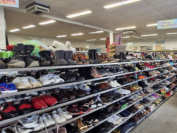 The Imelda Marcos memorial wing. From barely-worn Nikes to vintage loafers, this footwear section could outfit a small nation.