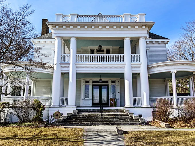 The Columns Museum's grand white pillars aren't just for show – they're holding up 150+ years of local history and one very famous Lincoln artifact.