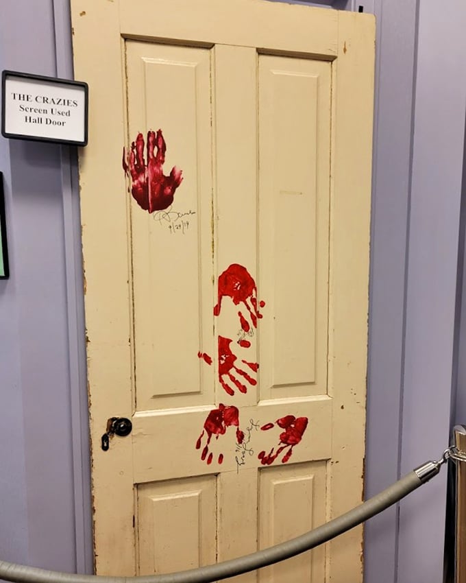 This isn't just any door – it's screen-used from "The Crazies." Those handprints tell stories that would make your grandmother clutch her pearls.