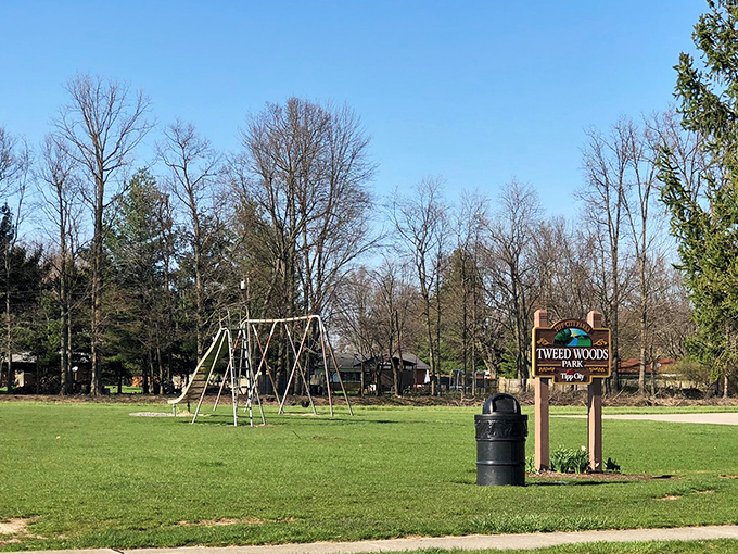 Tweed Woods Park offers a perfect slice of suburban serenity. Those swings aren't just for kids—they're time machines to simpler days.