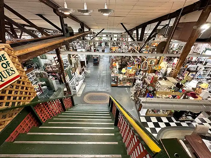 From this vantage point, you can plot your antiquing strategy like a general surveying the battlefield. Three floors of treasures await, each with its own personality and surprises.