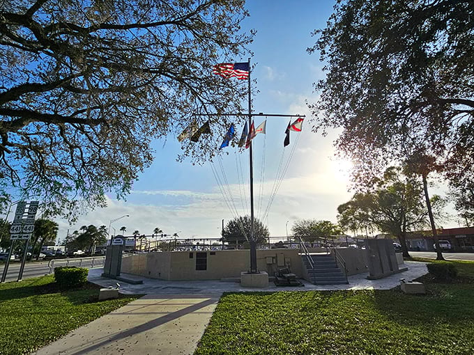 Veterans Park flies Old Glory with the reverence it deserves. In Okeechobee, patriotism isn't a fashion statement—it's a way of life.