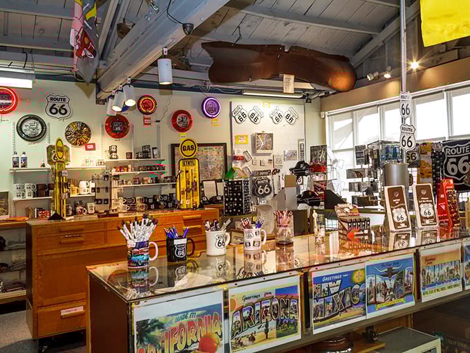 The gift shop isn't just merchandise—it's a museum unto itself, with vintage postcards and Route 66 memorabilia that'll make you nostalgic for places you've never been.