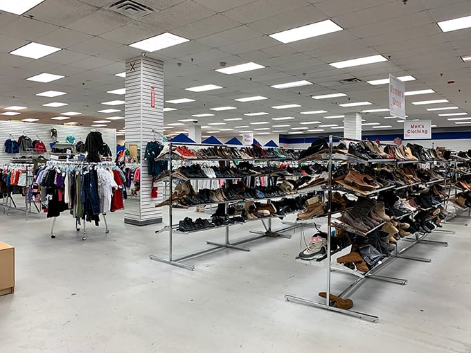 The shoe section rivals Imelda Marcos's closet, with footwear for every occasion from boardroom meetings to backyard barbecues, all at prices that won't make you wince.