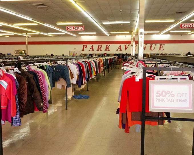 The children's section is a color-coded wonderland where parents can outfit growing kids without the financial panic that typically accompanies such endeavors.