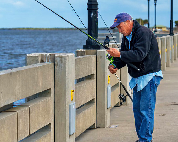 This gentleman has the right idea – retirement means fishing whenever the mood strikes, no meetings required.