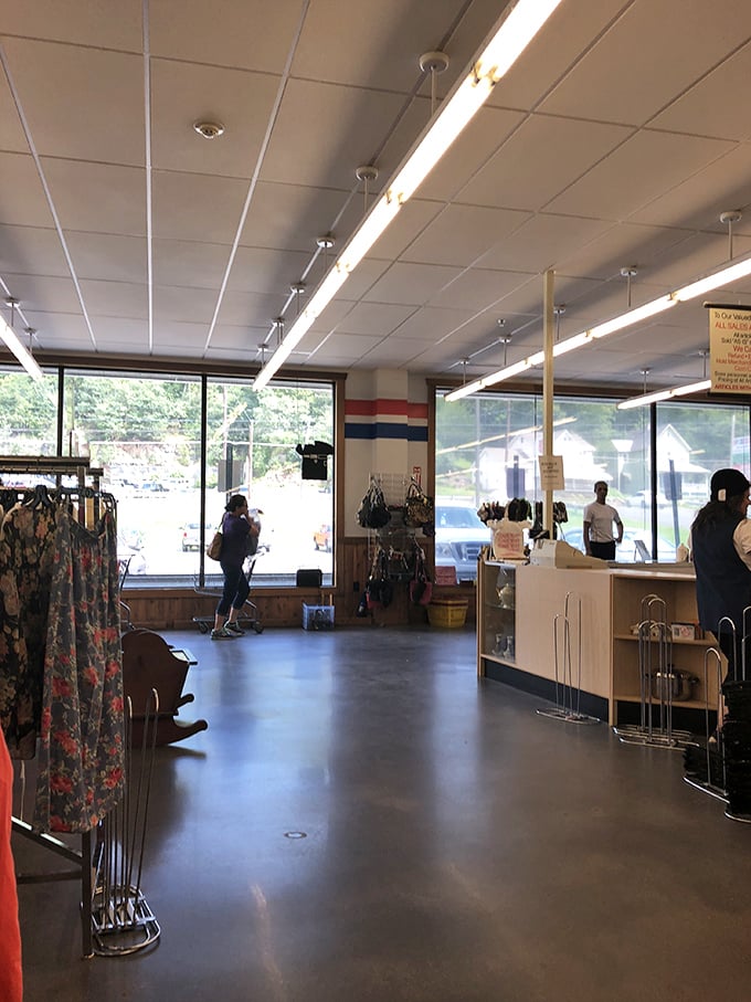 Natural light floods the spacious interior, illuminating pathways to unexpected finds. The thrill of the hunt begins at the checkout counter.