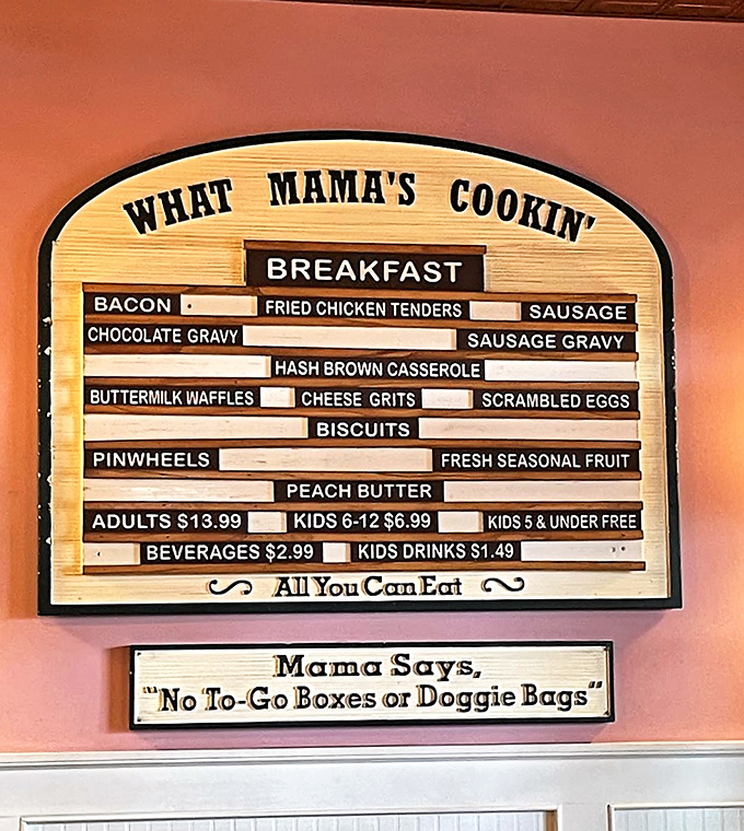 This menu board isn't just a list—it's a roadmap to happiness. Notice there's no kale in sight!