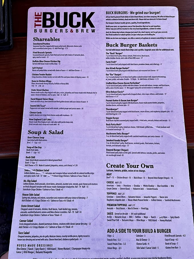 The menu reads like a love letter to burger enthusiasts—each option more tempting than the last.