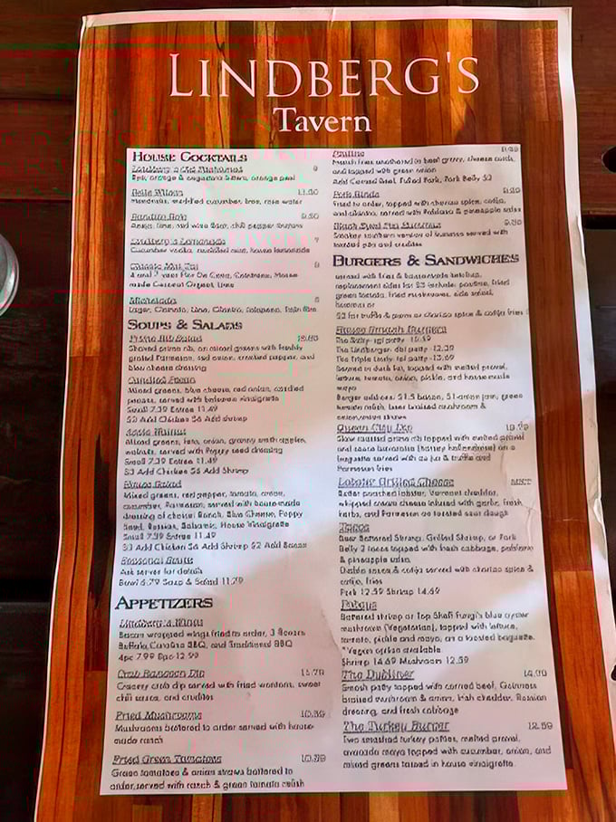 A menu that reads like a love letter to comfort food, with each dish promising the kind of satisfaction that makes you plan your next visit.