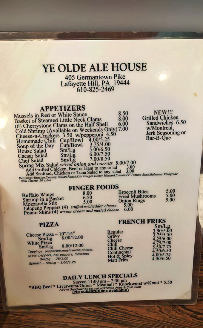A menu that doesn't need fancy fonts or pretentious descriptions—just honest food that's kept locals coming back for generations.