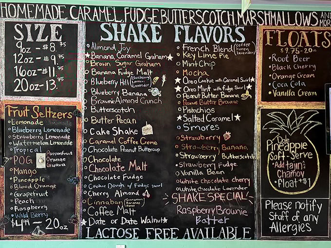 That handwritten menu board is organized chaos at its finest – like a delicious game of Where's Waldo for your taste buds.