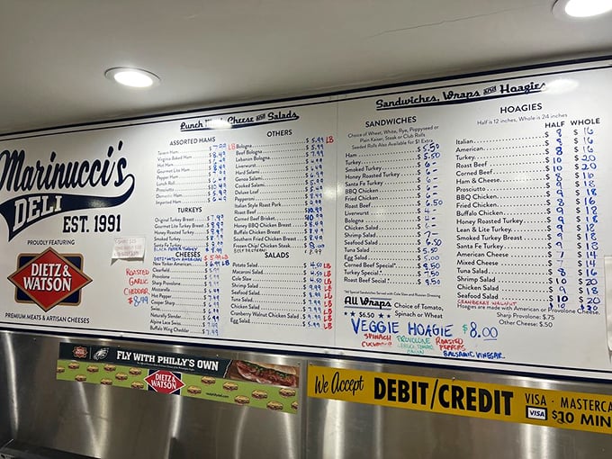 That menu board reads like a love letter to anyone who appreciates a properly constructed sandwich.