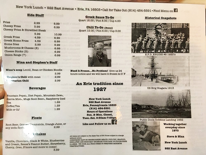 History meets hunger on this menu, where Erie's past is celebrated alongside Greek-influenced comfort food classics.