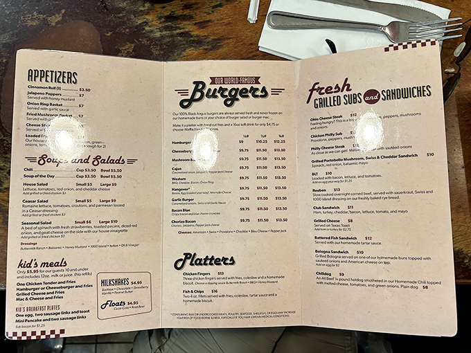 A menu that doesn't need fancy fonts or pretentious descriptions—just honest food that's been keeping Ohioans happy for generations.