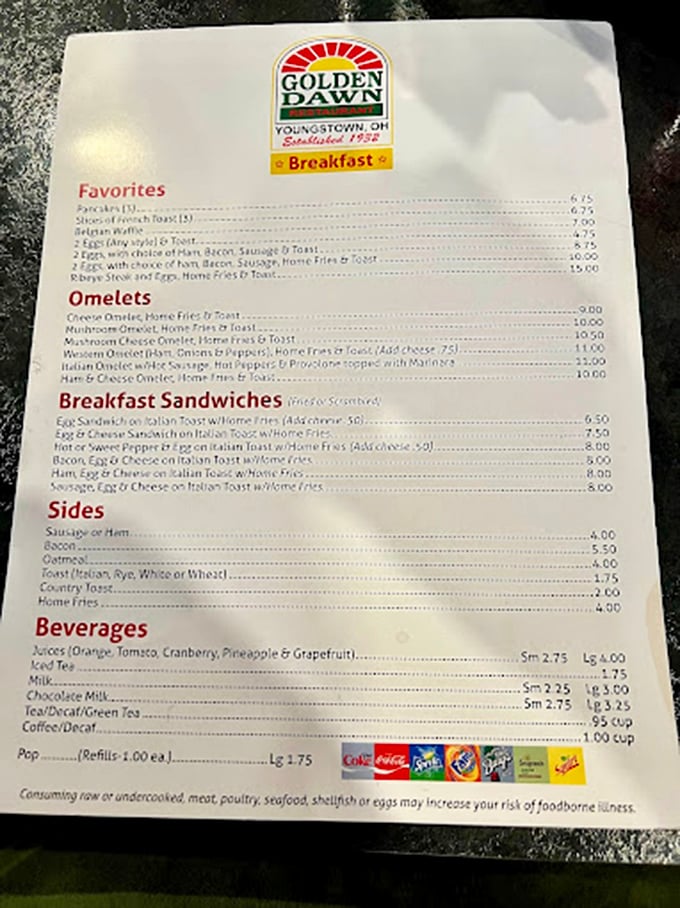 A menu that gets straight to the point. No fancy fonts or pretentious descriptions—just honest food that speaks for itself.