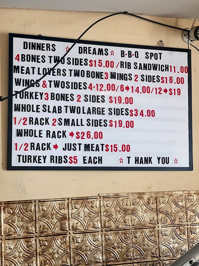 The menu board at The Dream BBQ reads like a love letter to carnivores. "Meat Lovers" isn't just an option—it's a lifestyle choice.