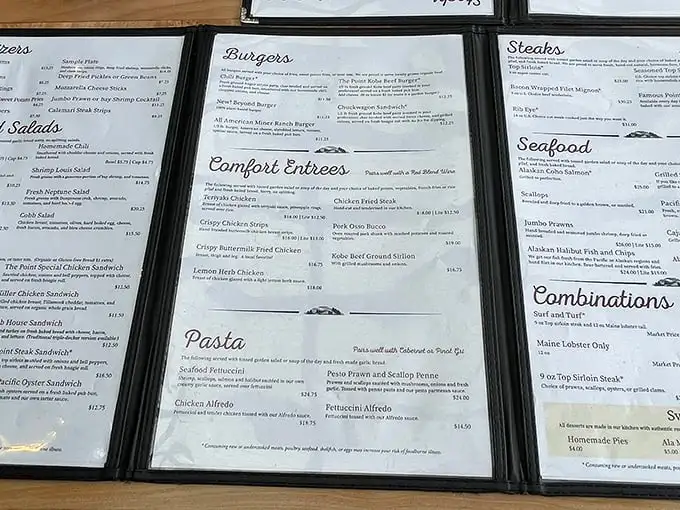 A menu that reads like a love letter to American comfort food. No molecular gastronomy here—just honest dishes that satisfy the soul.