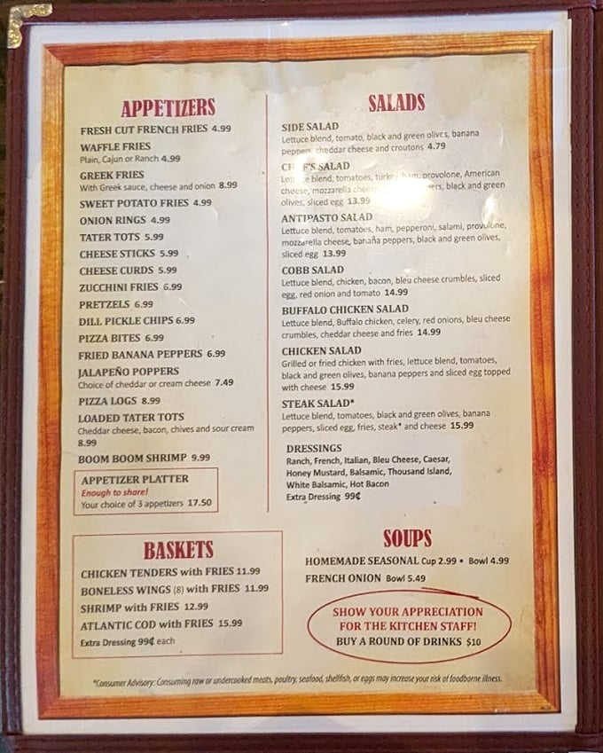 A menu that doesn't need fancy fonts or pretentious descriptions—just honest food that makes you want to order one of everything.
