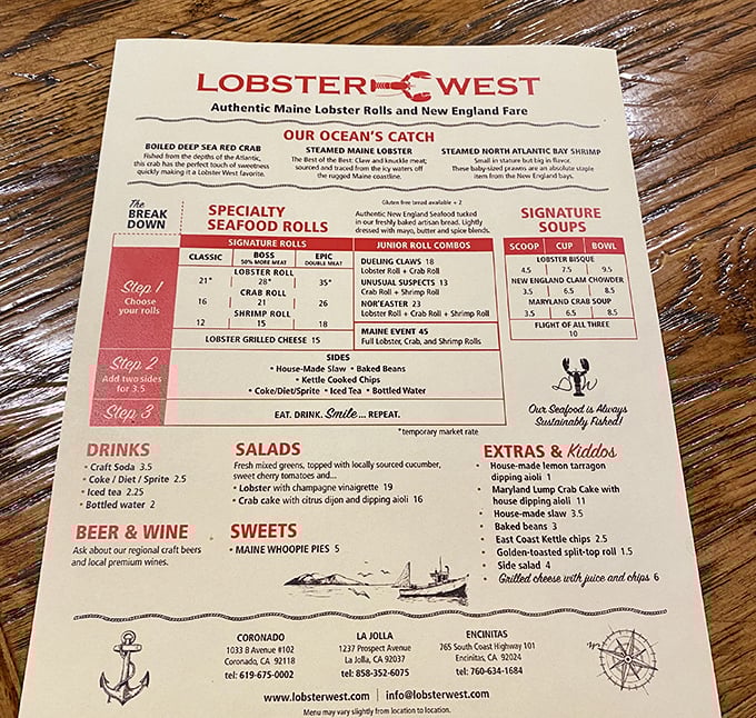 A menu that doesn't need a translator. Simple, focused, and making no apologies for its singular obsession with perfect seafood rolls.