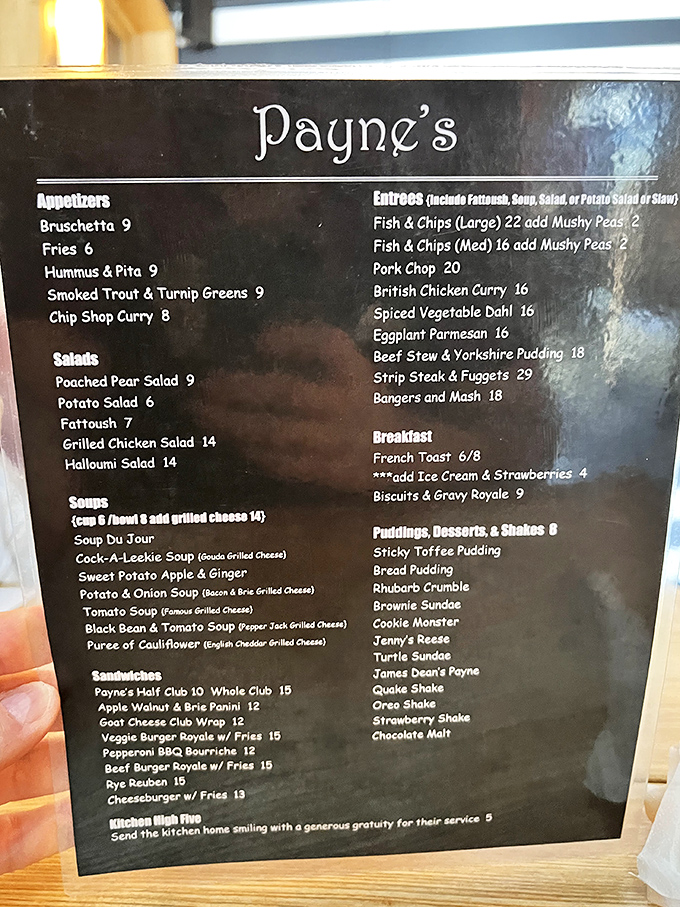 A menu that reads like poetry for your taste buds and wallet.
