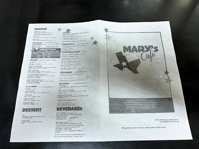 The menu at Mary's doesn't need fancy fonts or foodie buzzwords – it's a straightforward roadmap to comfort food paradise. 
