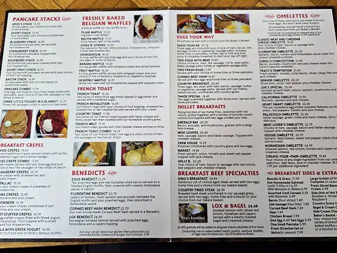 The menu at Heidi's reads like a breakfast lover's dream journal – pancakes, waffles, benedicts, and omelets all vying for your morning affection.