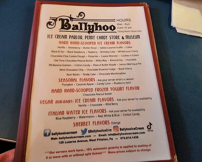 This isn't just a menu—it's a roadmap to happiness. From Birthday Cake to Cookie Monster, each flavor tells its own delicious story.