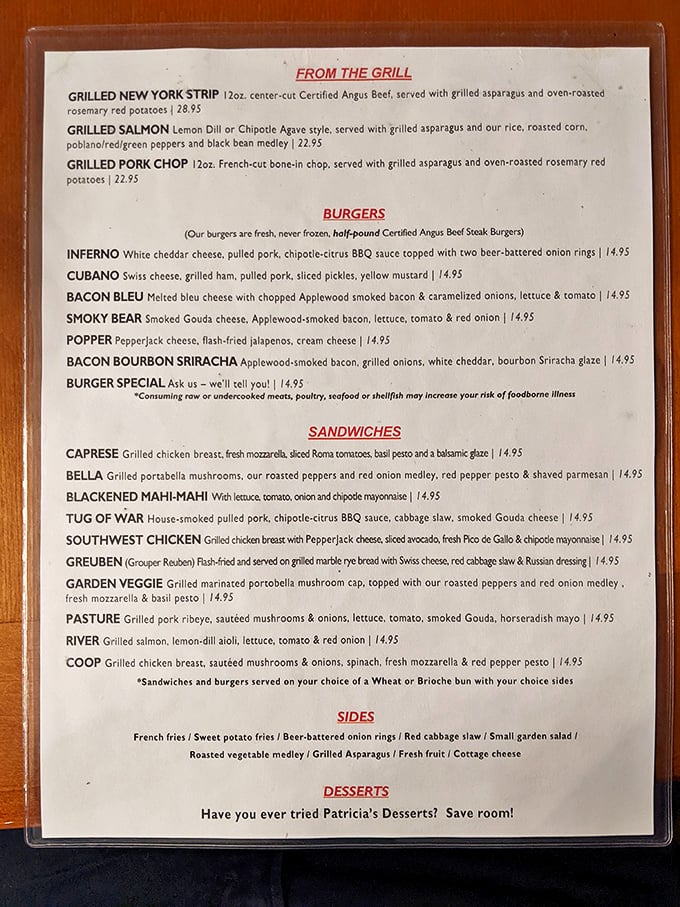 A menu that reads like a love letter to comfort food. Each description promises a flavor journey worth taking.