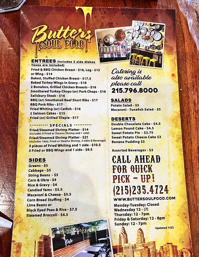 This isn't just a menu – it's a roadmap to soul food paradise with every classic done right.
