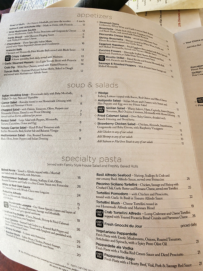 Reading this menu is like getting a love letter from Italy—each dish promising a delicious story that ends with you needing elastic waistbands.