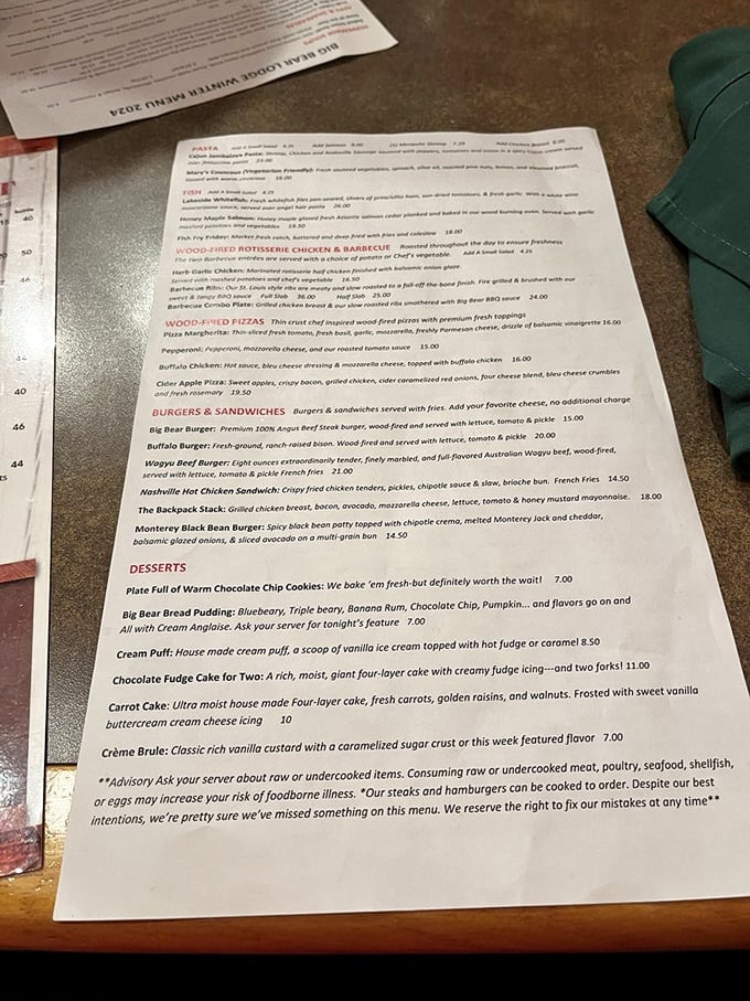 The menu reads like a love letter to American comfort classics, with that famous prime rib stealing the spotlight.