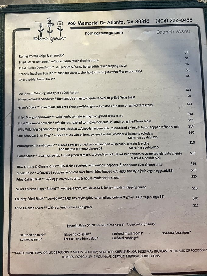 This menu isn't just a list of dishes—it's a roadmap to happiness with detours through comfort food paradise.