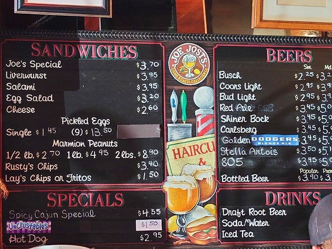 Simplicity reigns supreme on this hand-lettered chalkboard menu—proof that when you do a few things perfectly, you don't need fancy digital displays or QR codes.