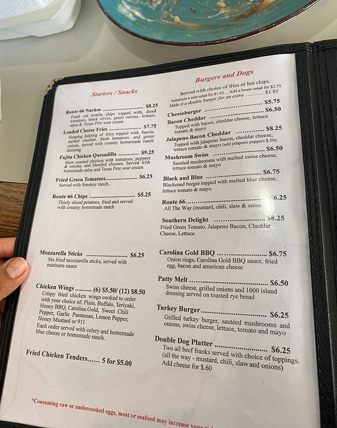 A menu that reads like a greatest hits album of American comfort food, each option more tempting than the last.