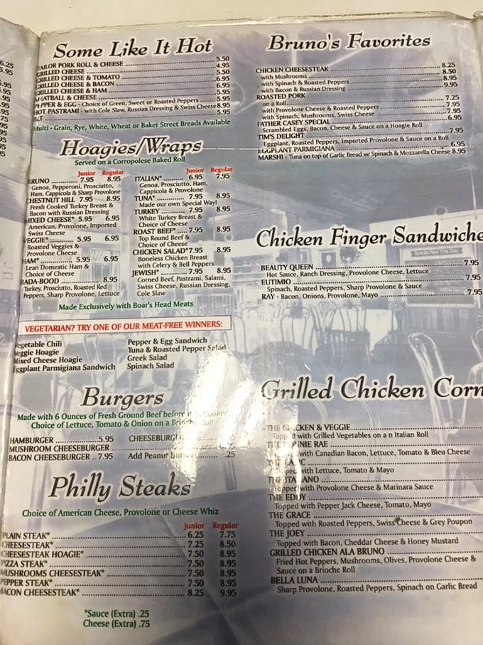 A menu that reads like a love letter to classic American comfort food. The "Some Like It Hot" section isn't just a Marilyn Monroe reference – it's a promise.
