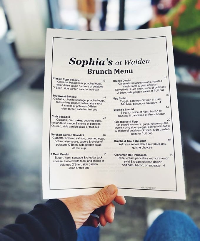 A brunch menu that reads like a love letter to morning indulgence – five different Benedicts? Someone clearly understands the weekend warrior's battle plan.