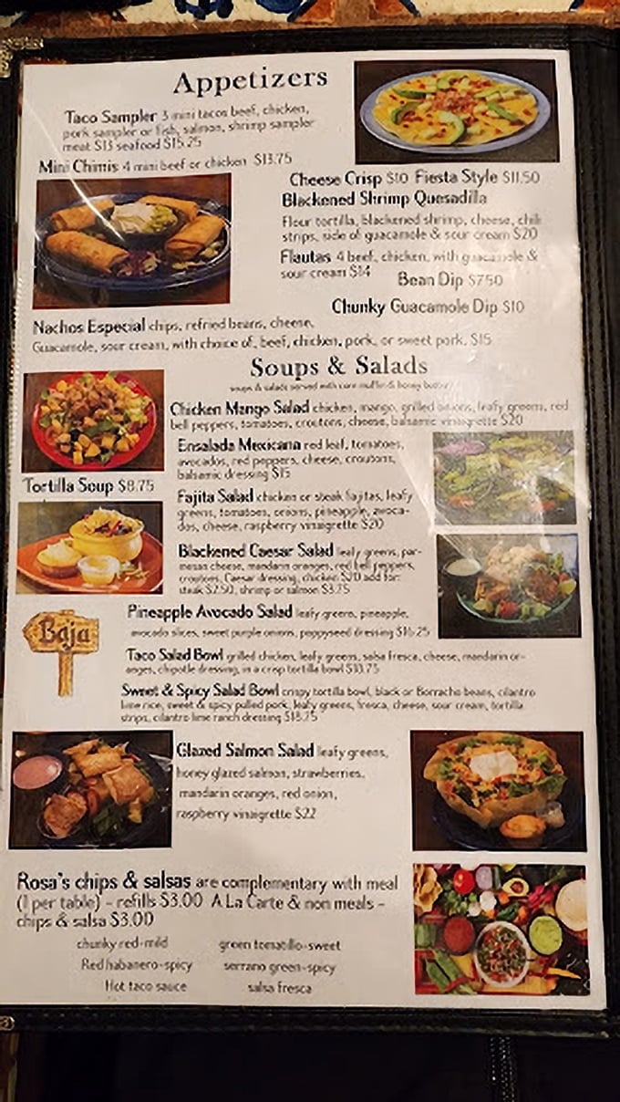 The menu reads like a love letter to Mexican cuisine, with appetizers that could easily become main events and salads that aren't just afterthoughts.
