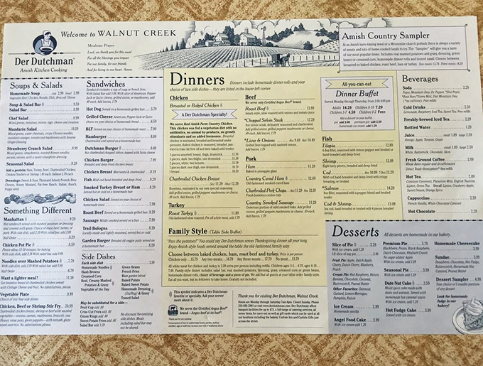 The menu reads like your grandmother's recipe box exploded onto laminated pages—pure comfort food poetry.