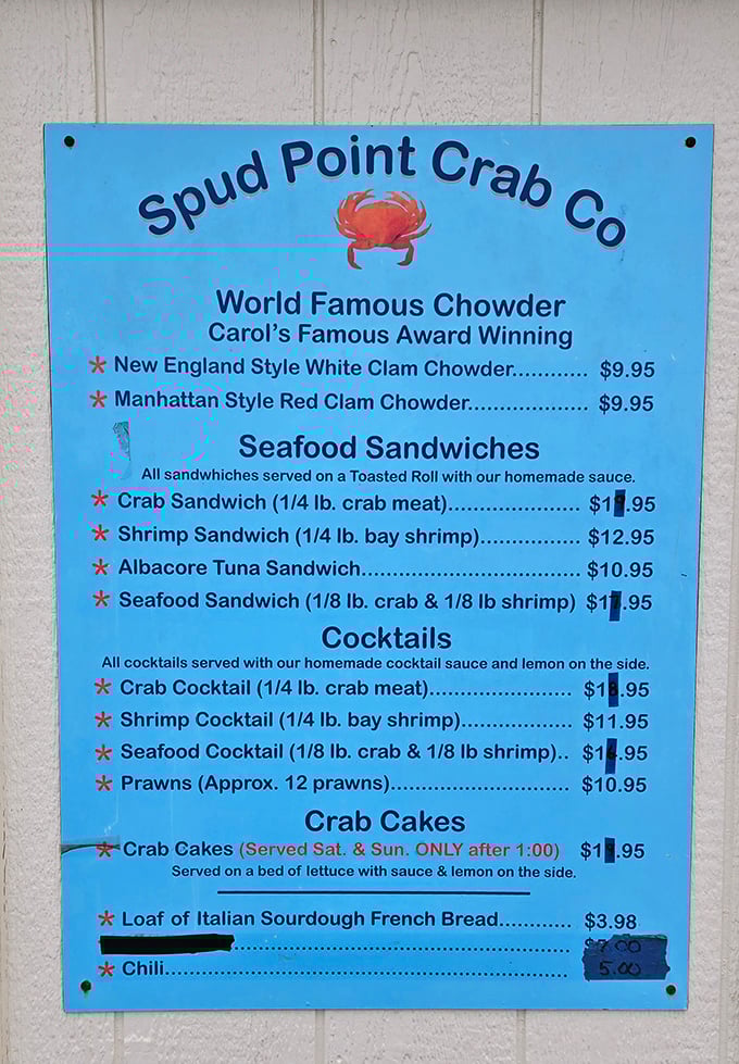The menu board that's launched a thousand road trips. Simple, focused, and promising the kind of seafood that makes people drive for hours.