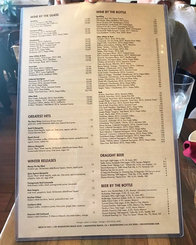 The cocktail menu reads like a love letter to libations, with their legendary Navy Grog standing tall among an impressive array of California wines.