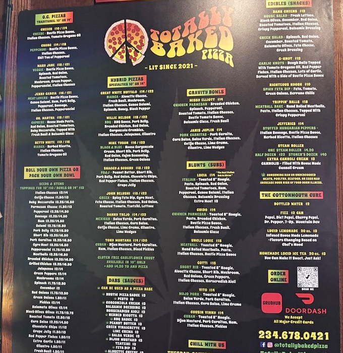 This menu isn't just a list of pizzas—it's a rock concert lineup where every headliner is deliciously cheesy and worth the ticket price.