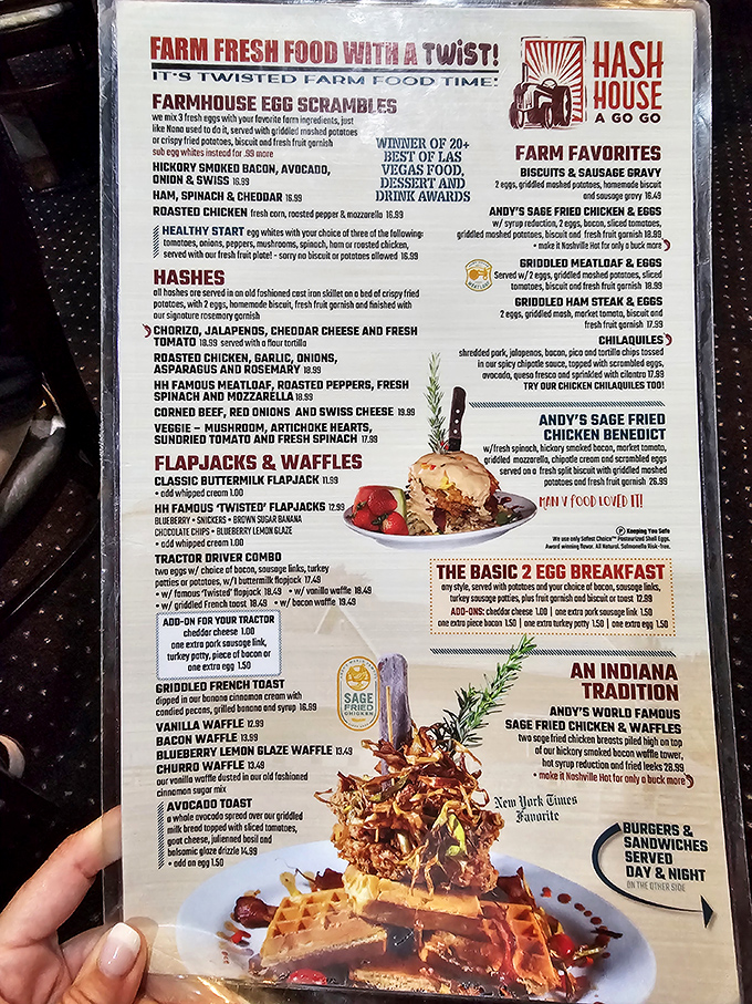 This isn't just a menu—it's a manifesto of morning magnificence, where every dish comes with its own architectural blueprint.