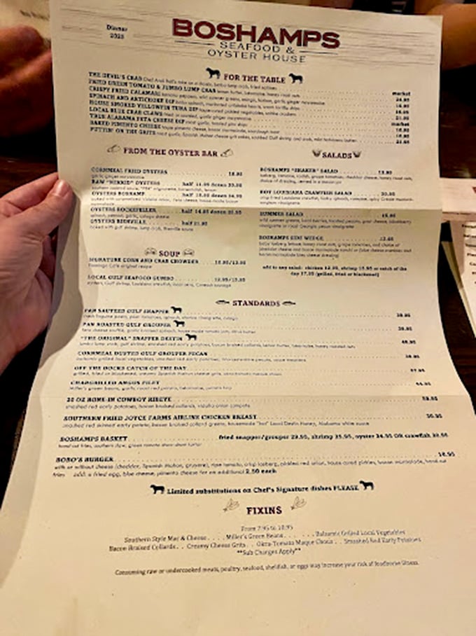 A menu that reads like love poetry to seafood lovers. Each description promises a culinary adventure worth embarking on.